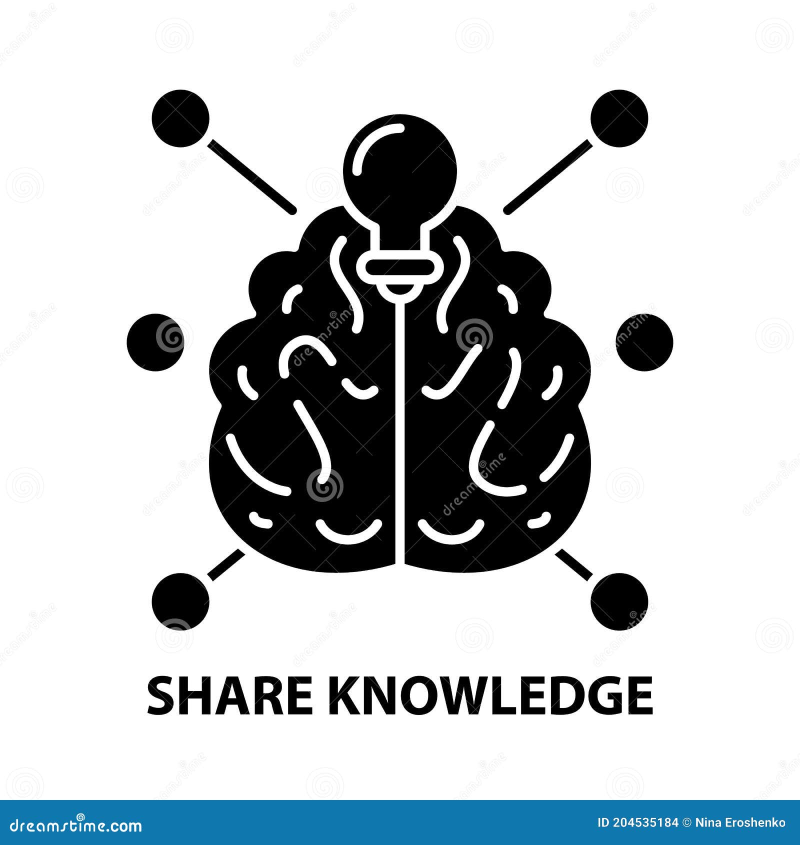 Share Knowledge Icon, Black Vector Sign with Editable Strokes, Concept ...