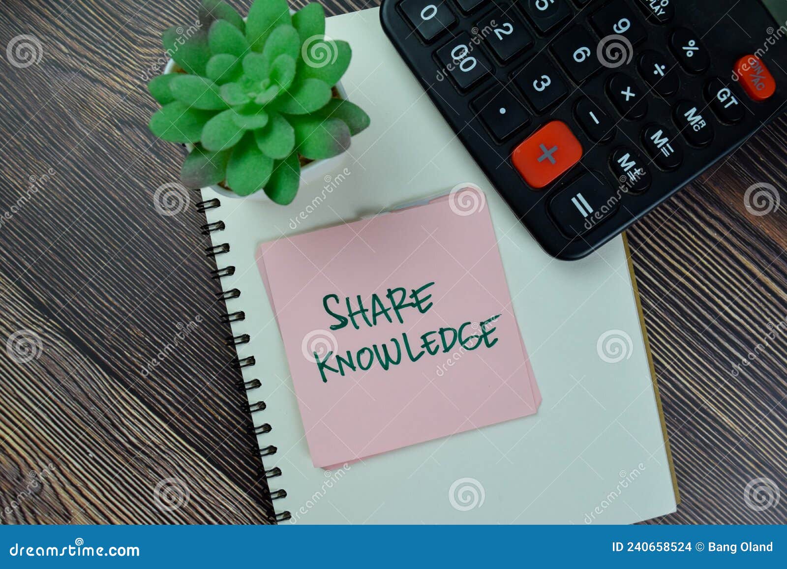 SHARE KNOWLEDGE Sign On The White Paper. Easel On The Blue Background ...