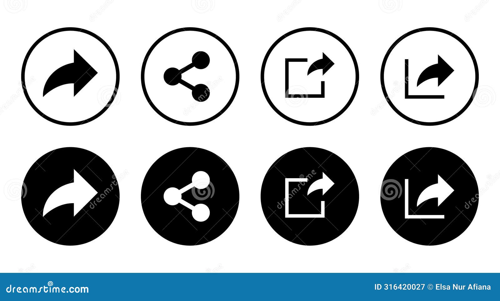 Share Link Icon on Black Circle. Social Media Elements Stock Vector ...