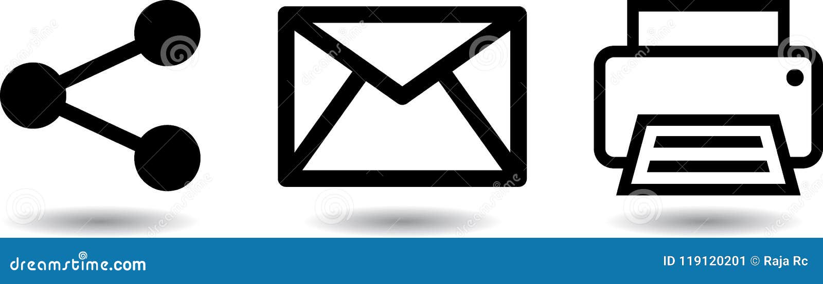 Share mail print web icons stock vector. Illustration of icons - 119120201