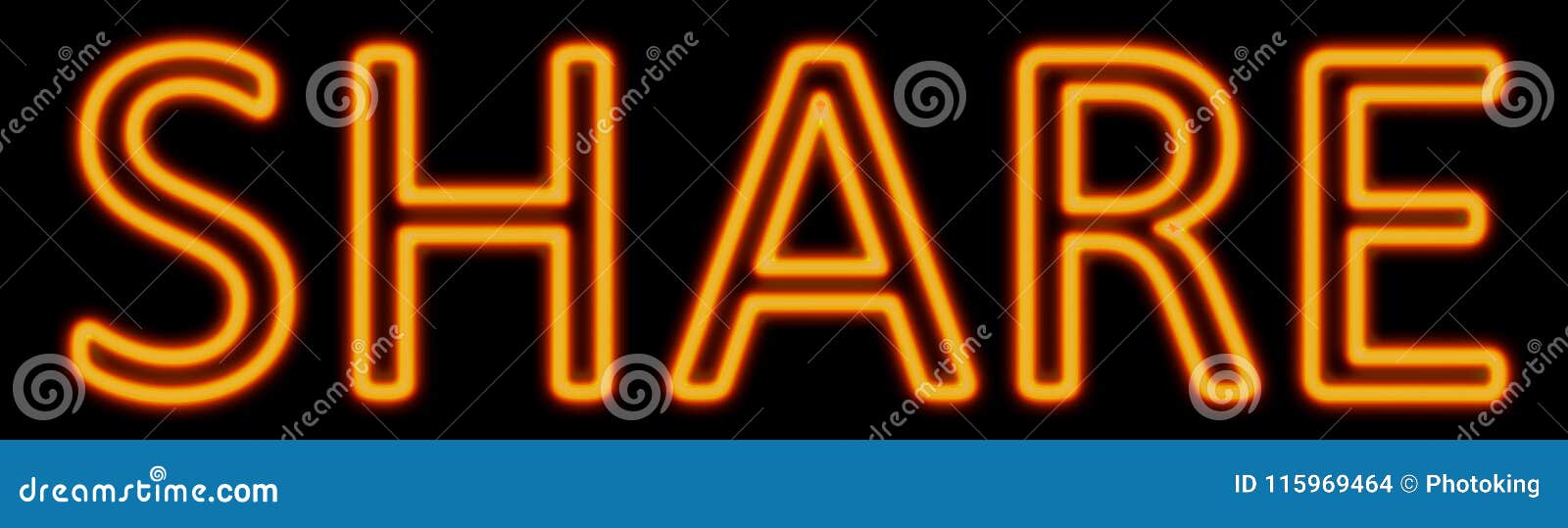 Share neon sign stock illustration. Illustration of media - 115969464