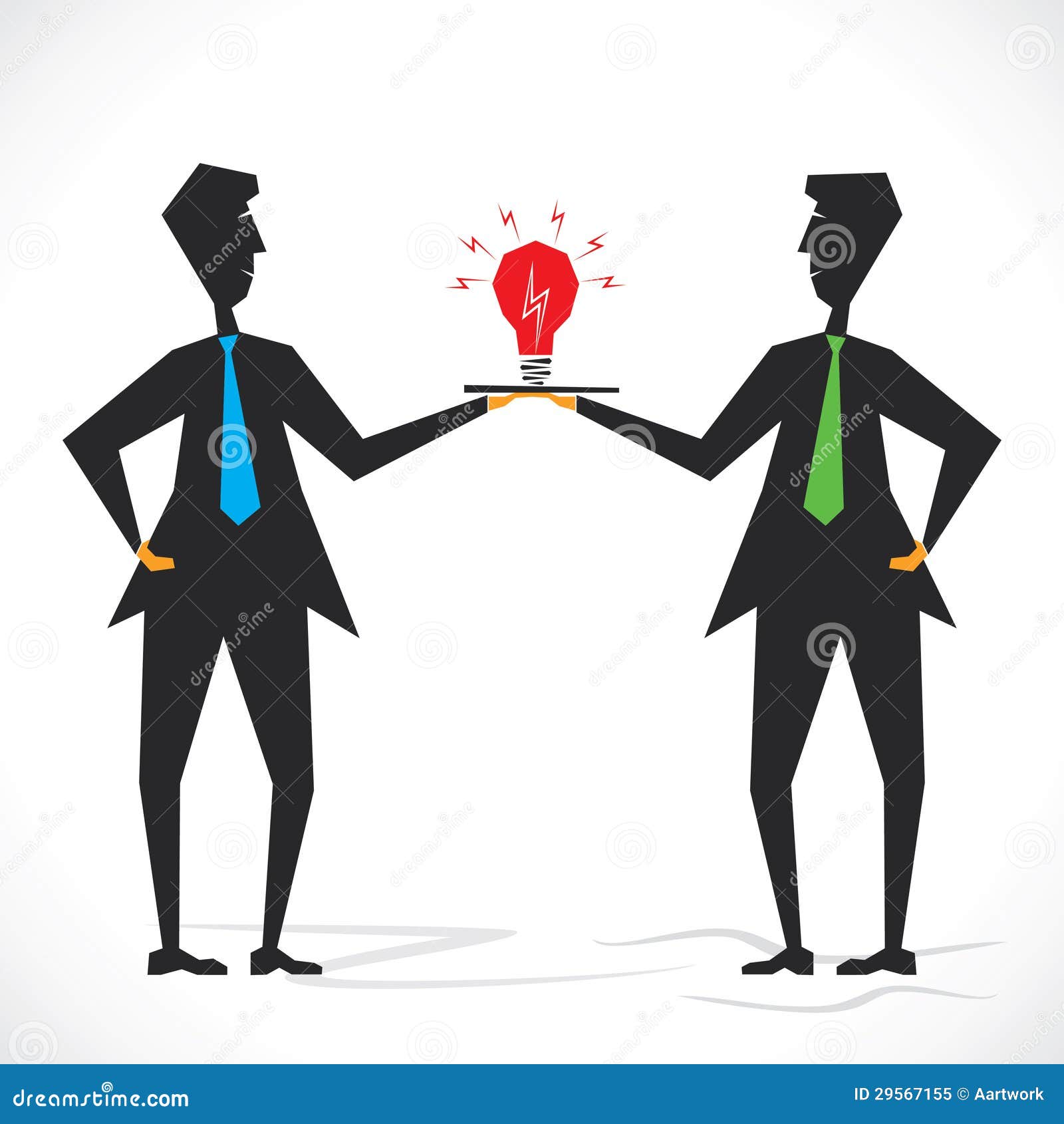 Share New Idea Two Businessmen Concept Stock Vector - Illustration of ...