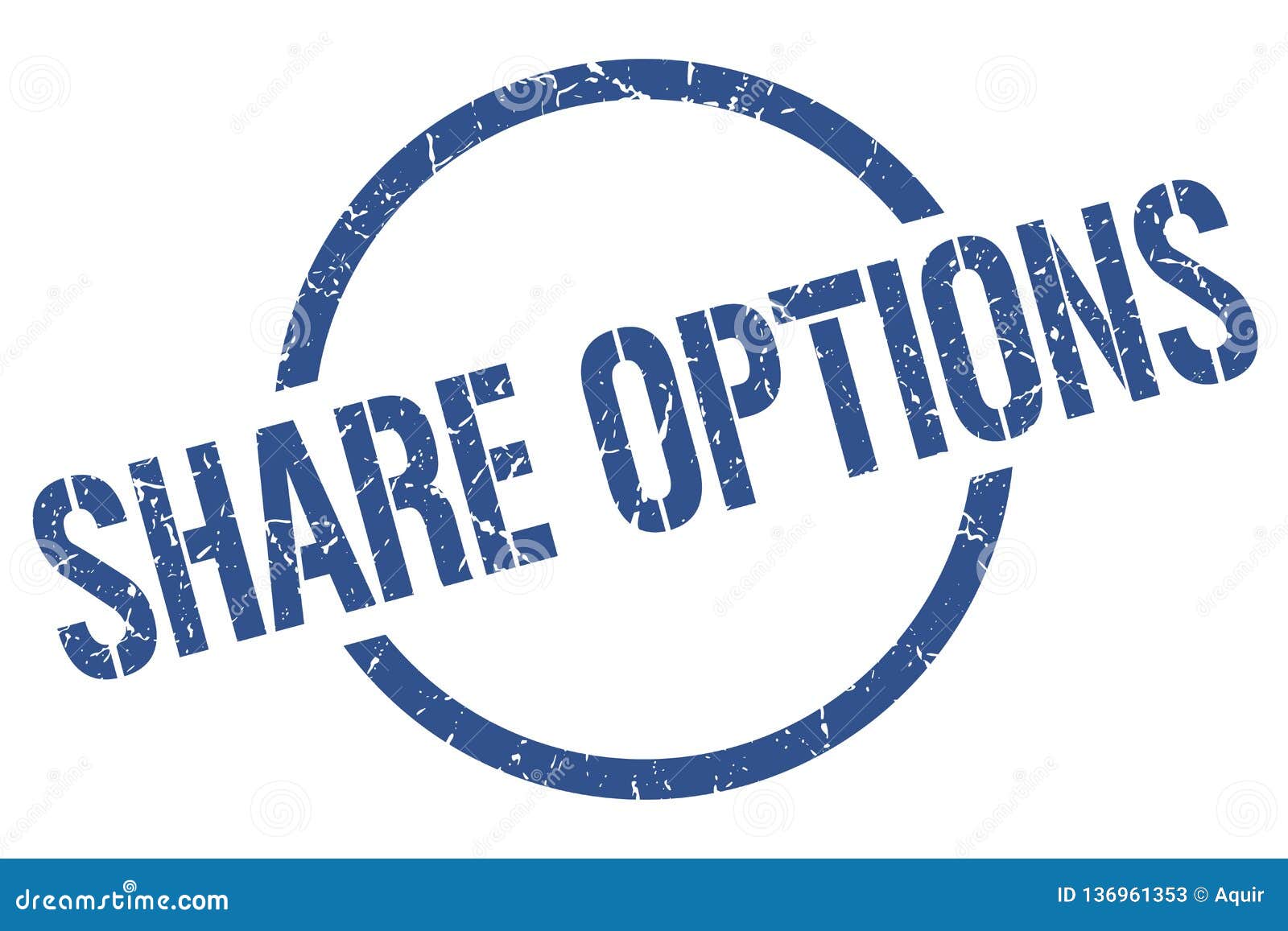 Share options stamp stock vector. Illustration of circle - 136961353