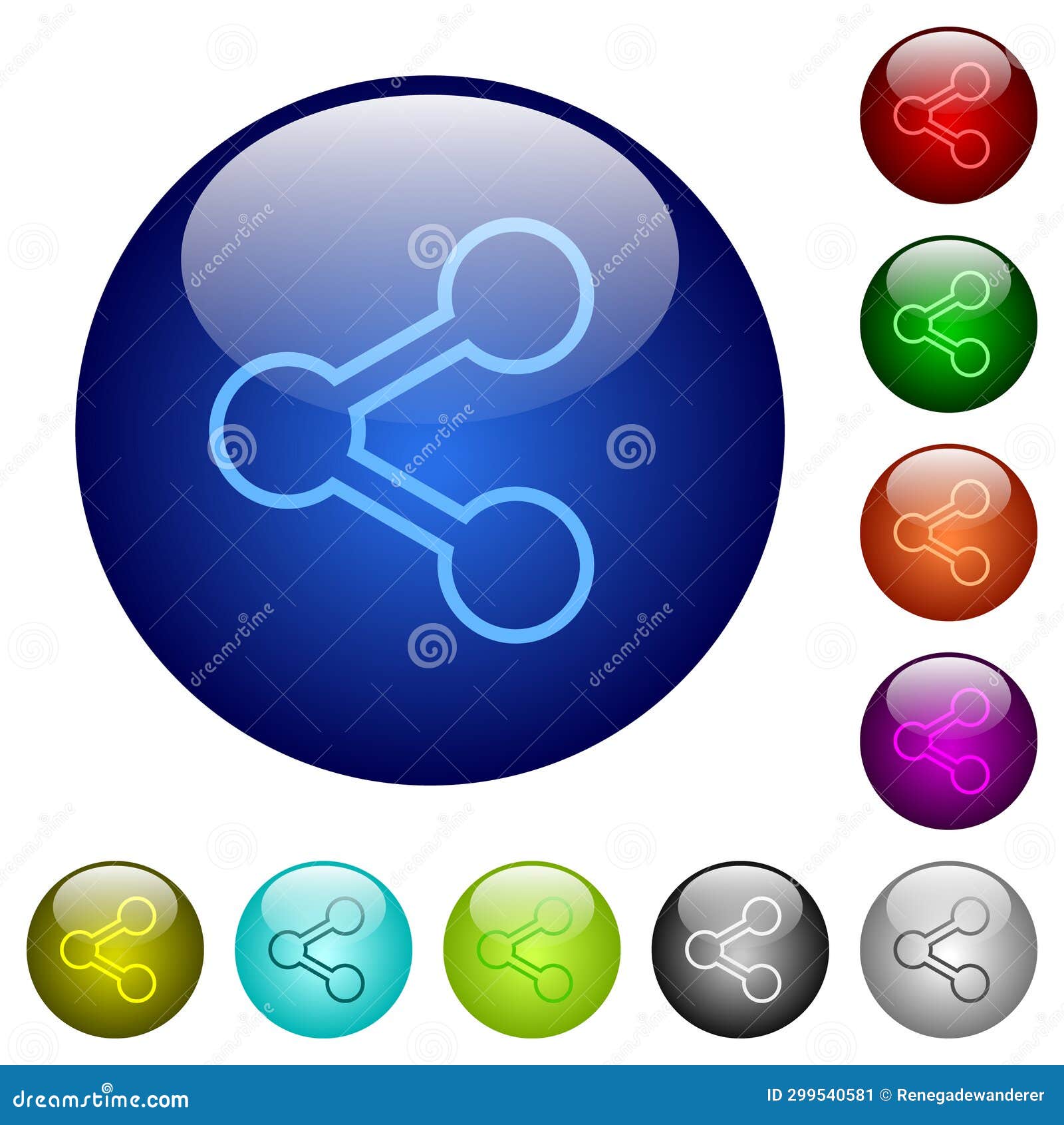 Share Outline Color Glass Buttons Stock Vector - Illustration of ...