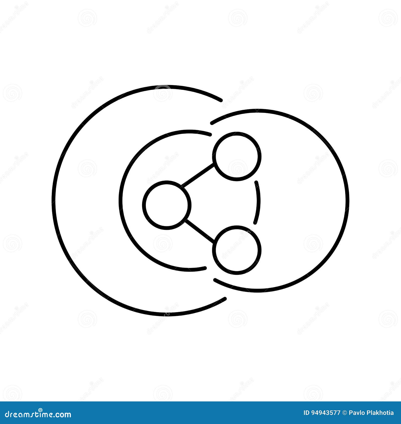 Share Outline Icon Vector Illustration. Social Share Line Symbol ...