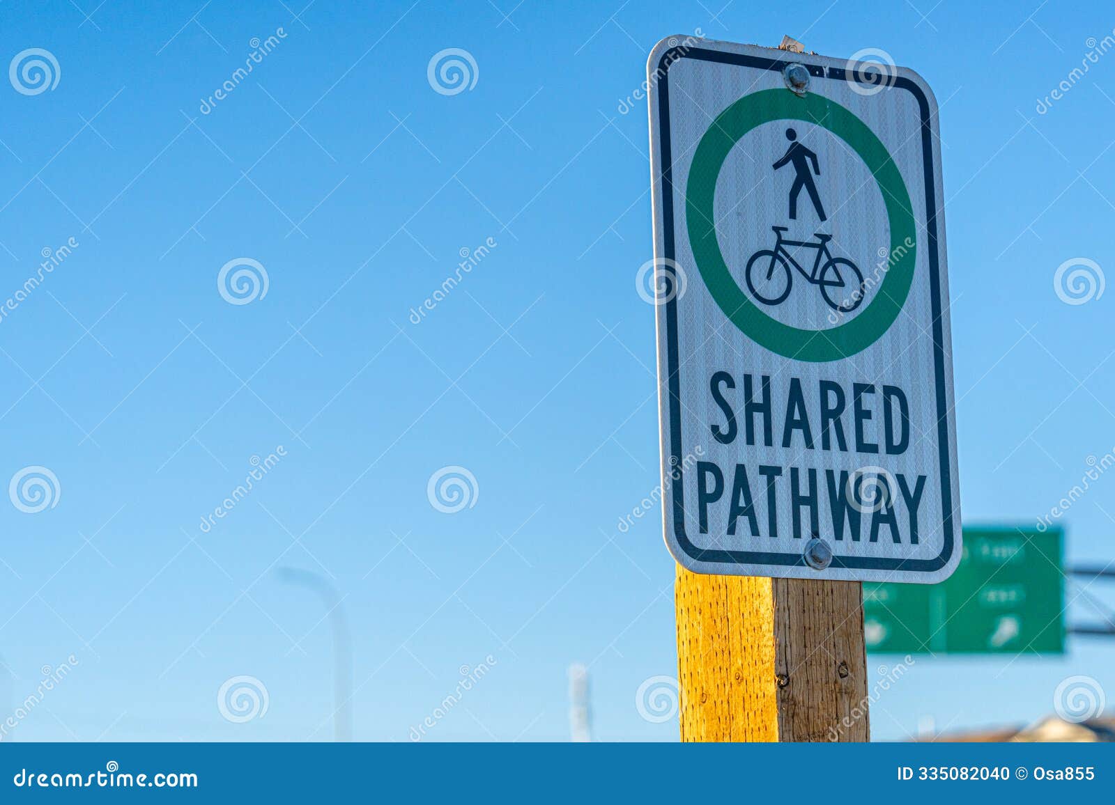 Share Pathway Sign on City Footpath Stock Photo - Image of public ...