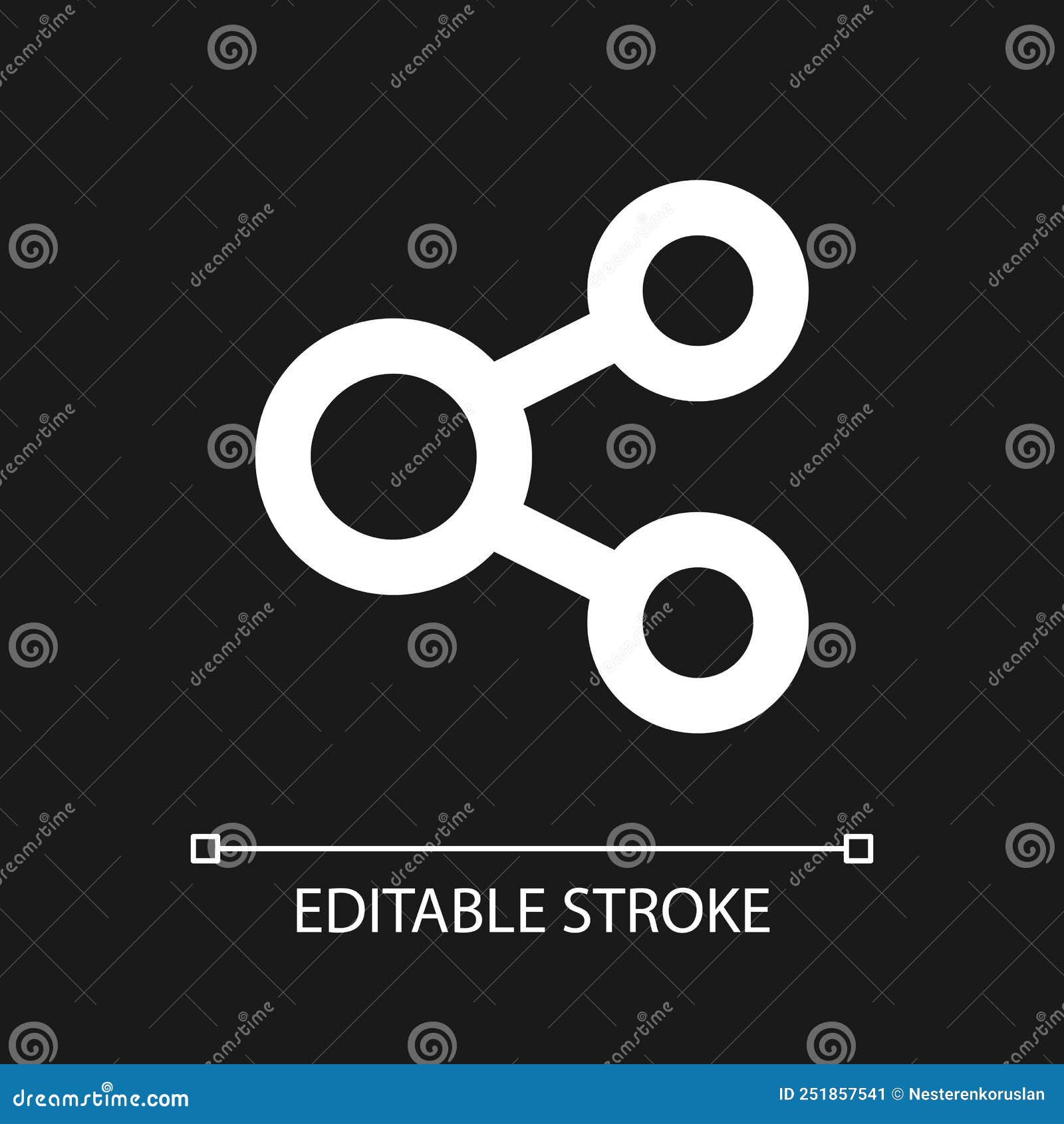 Share Pixel Perfect White Linear Ui Icon for Dark Theme Stock Vector ...