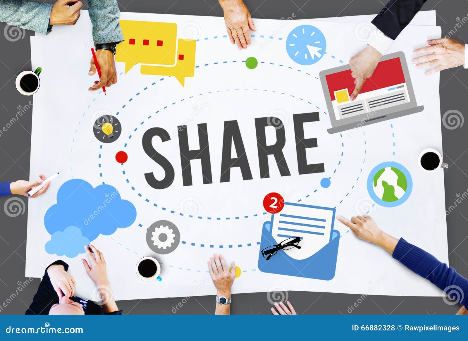 Share Post Media Trending Social Media Concept Stock Photo - Image of ...