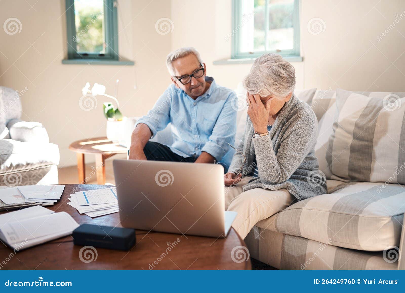 Share the Problem Solving instead of the Stress. a Senior Couple Having ...