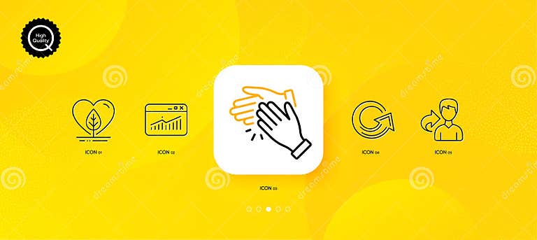Share, Reload and Clapping Hands Minimal Line Icons. for Web Application, Printing. Vector Stock ...