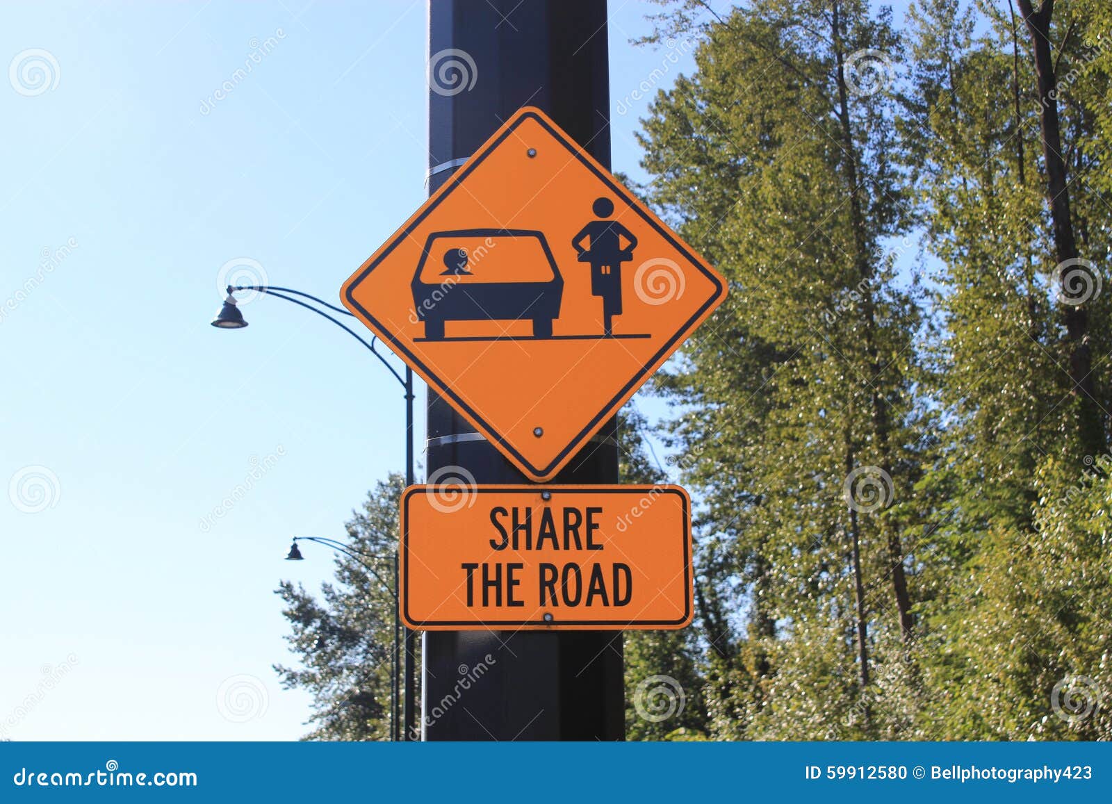 Share the Road Sign for Motorists and Bikes Stock Photo - Image of ...
