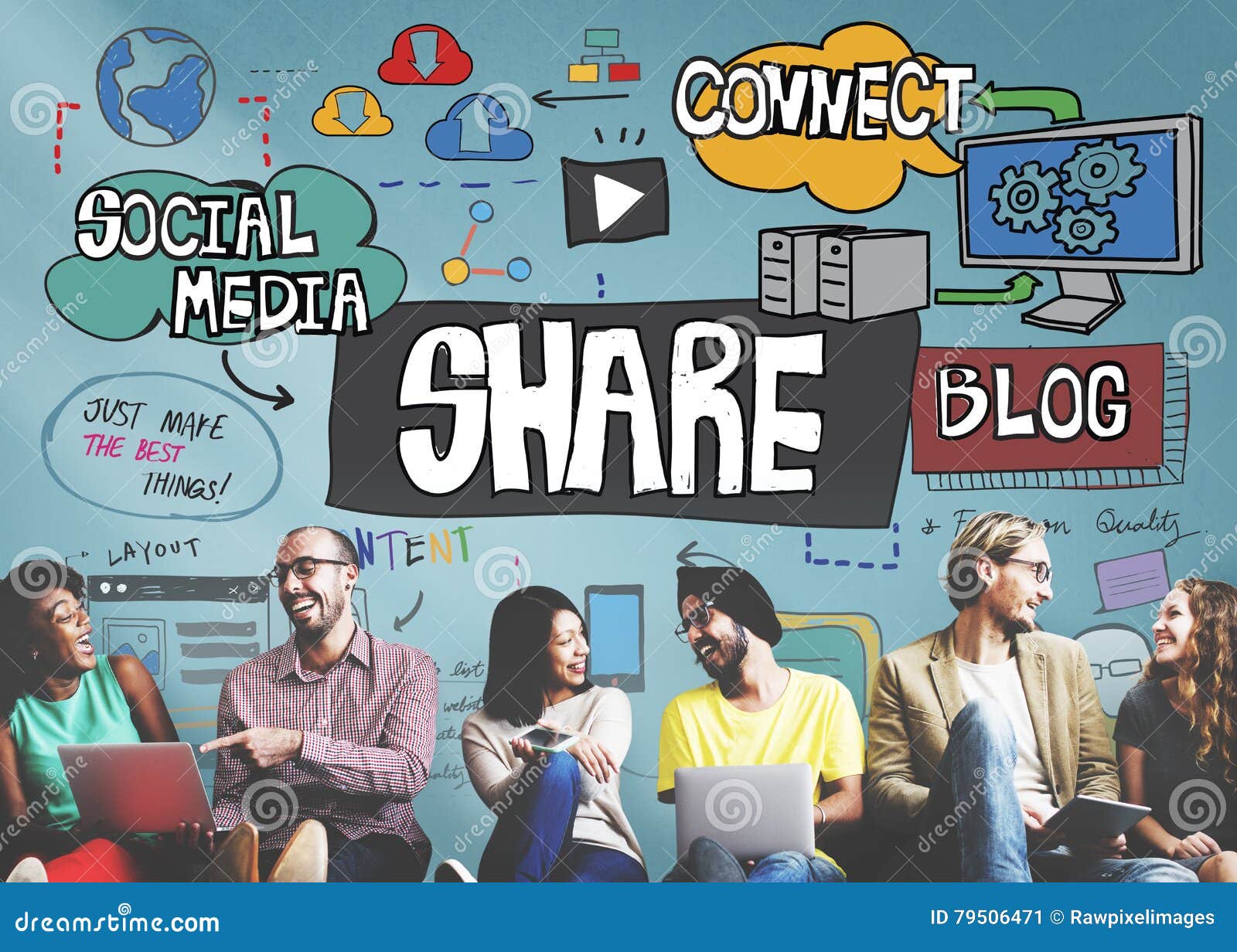 Share Sharing Communication Feedback Connect Concept Stock Image ...