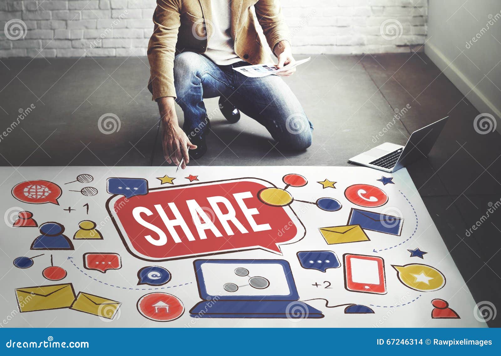 Share Sharing Portion Media Connection Feedback Concept Stock Photo ...
