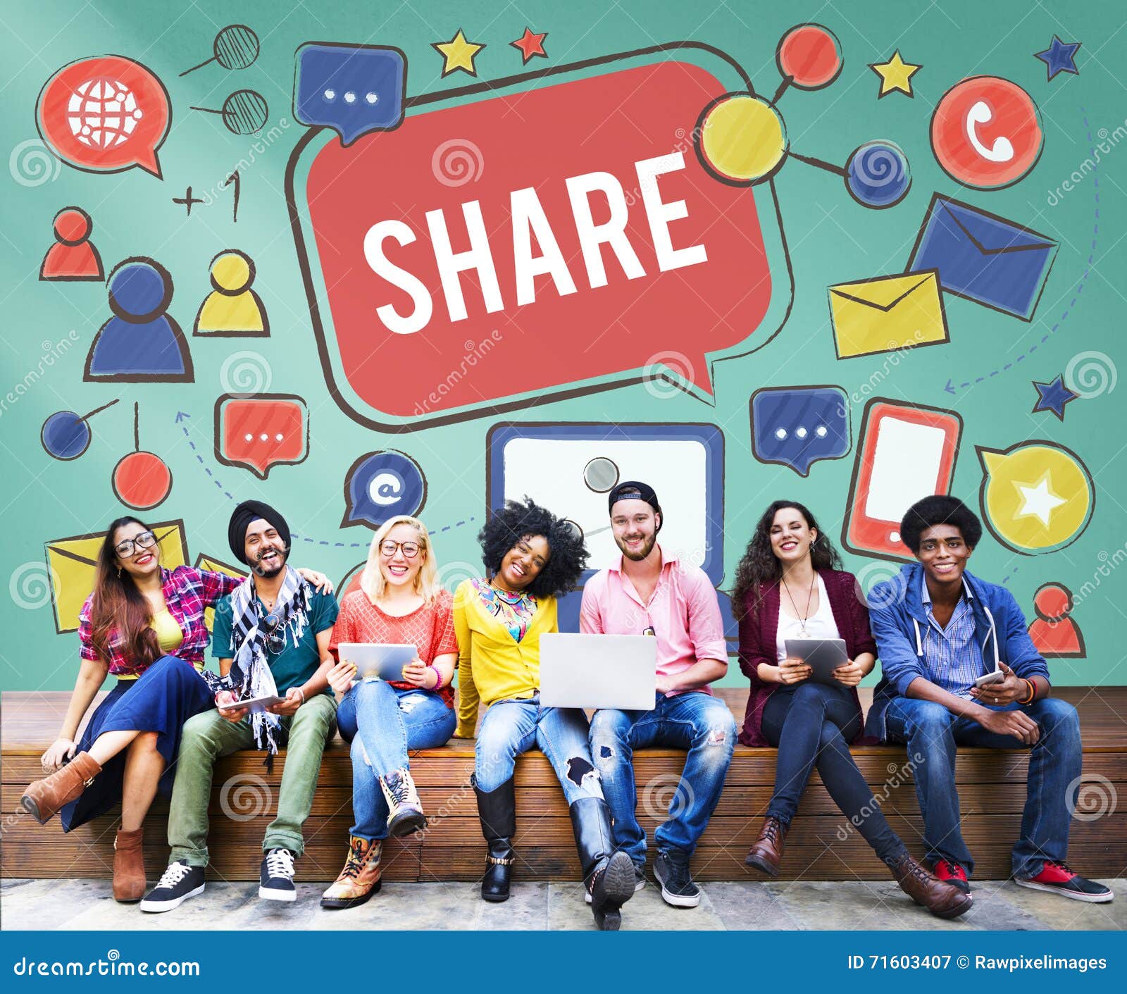 Share Sharing Portion Media Connection Feedback Concept Stock Image ...