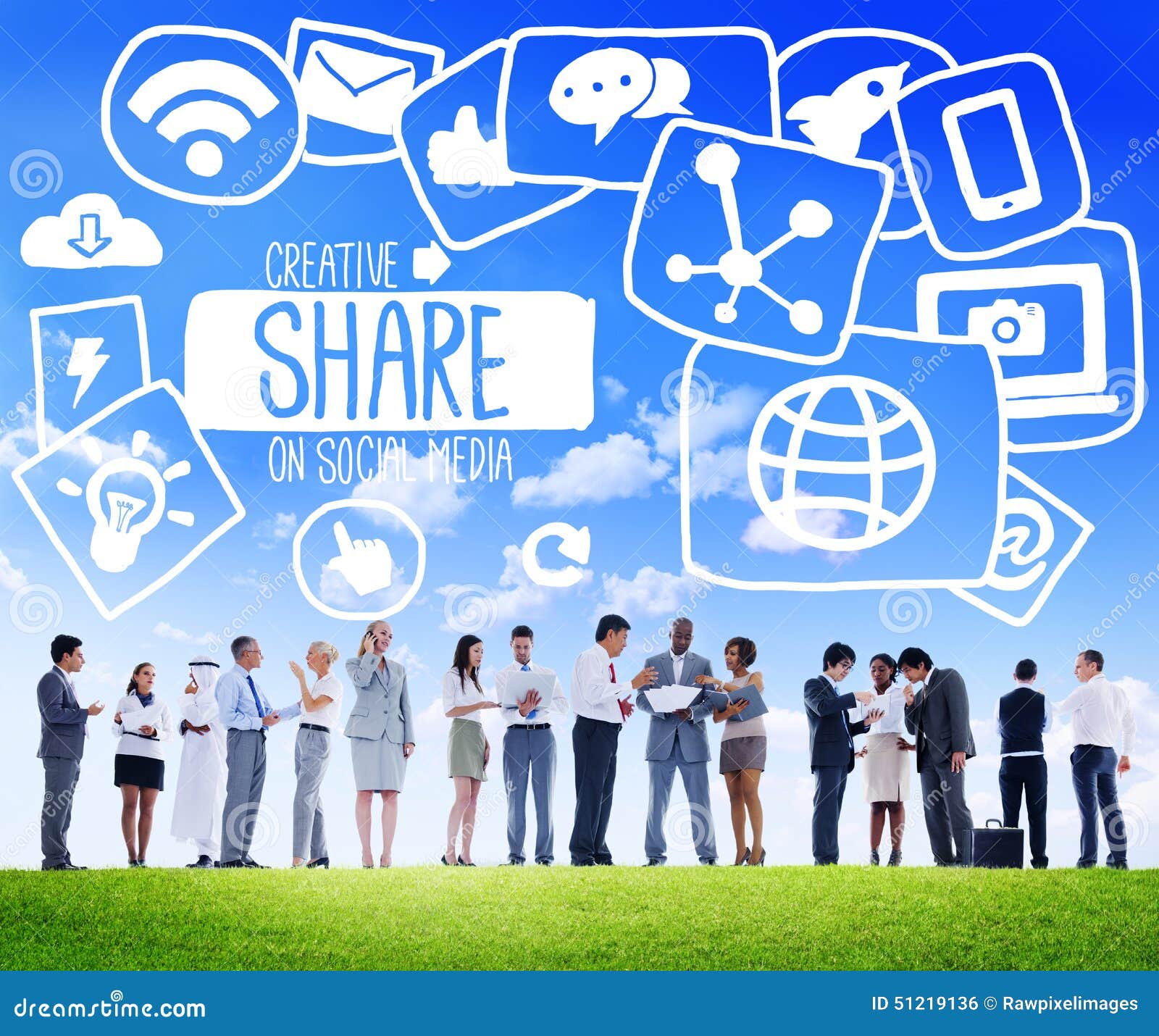 Share Sharing Social Media Networking Online Download Concept Stock ...