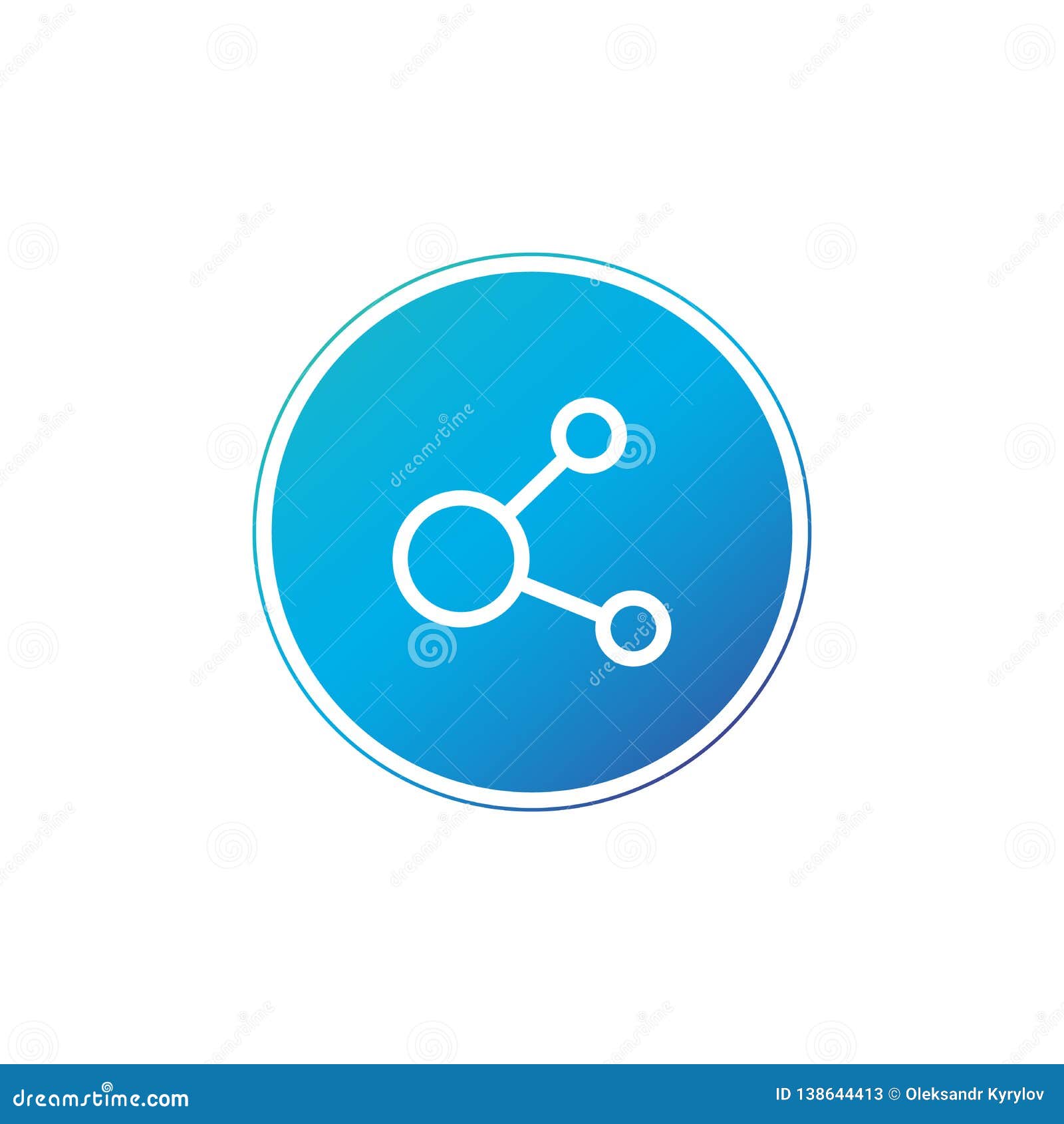 Share Simple Icon in Circle. Vector Illustration Isolated on White ...