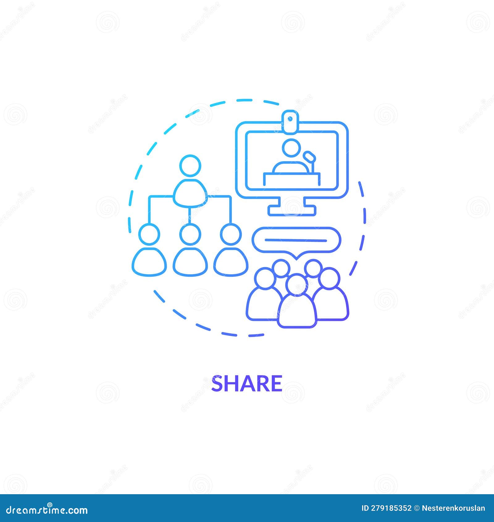Share Stories and Experiences Blue Gradient Concept Icon Stock Vector ...