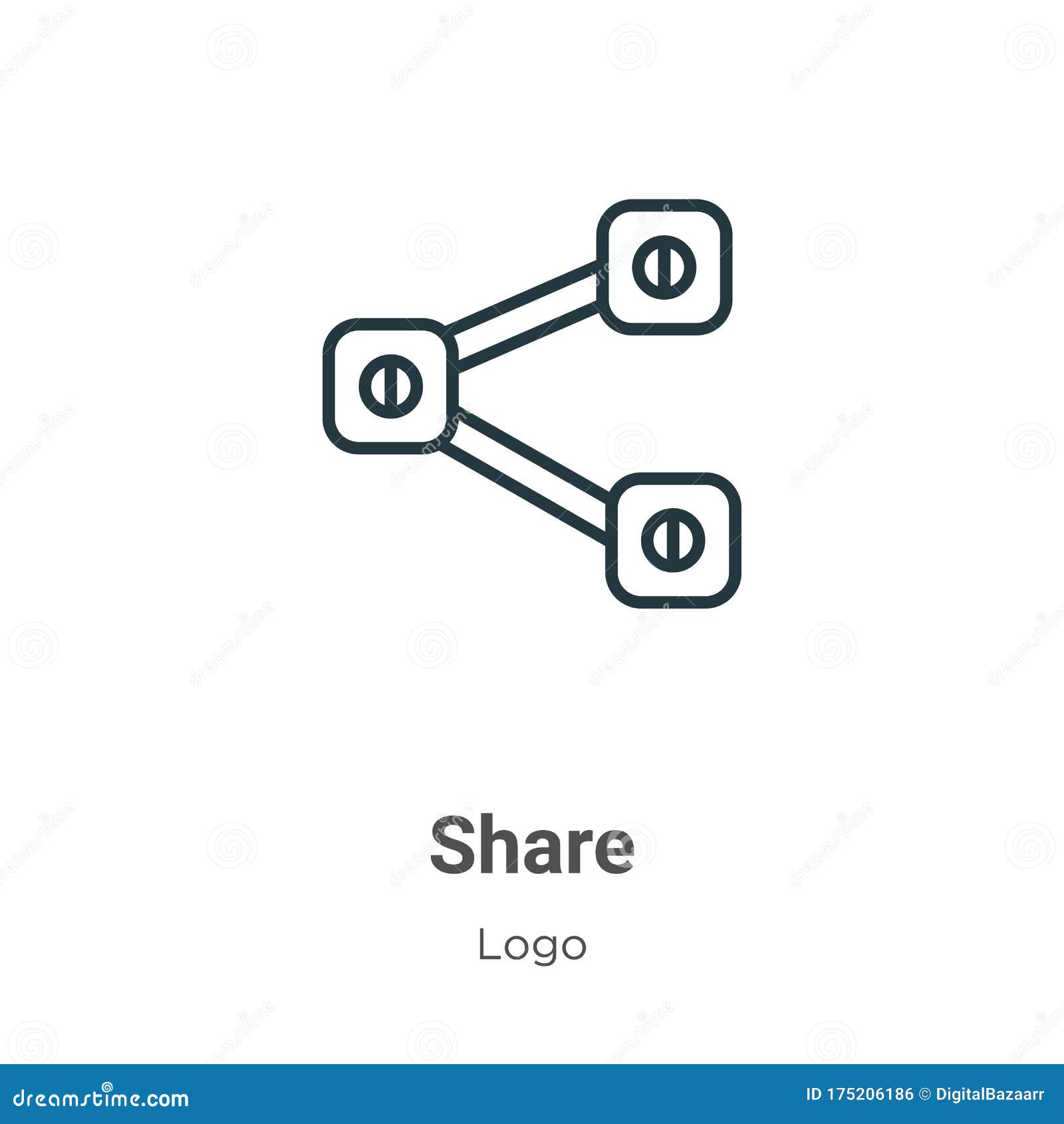 Share Symbol Outline Vector Icon. Thin Line Black Share Symbol Icon ...