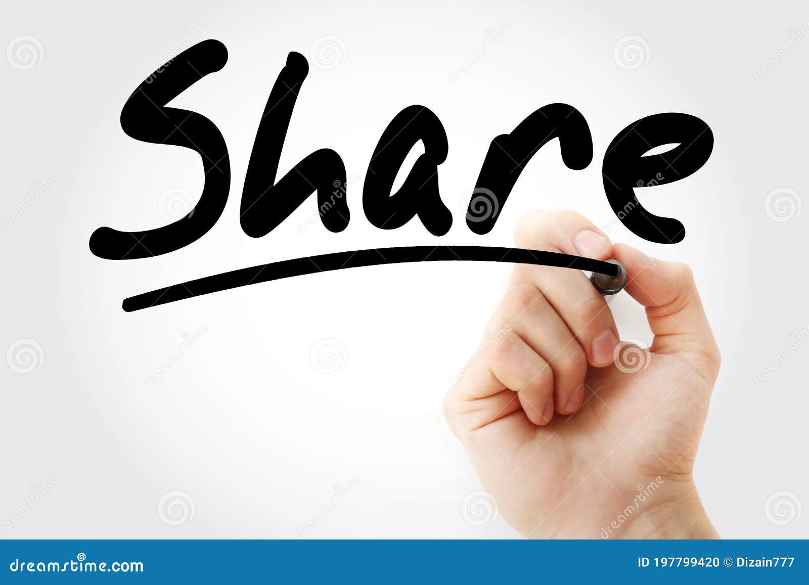 Share text with marker stock photo. Image of blogging - 197799420