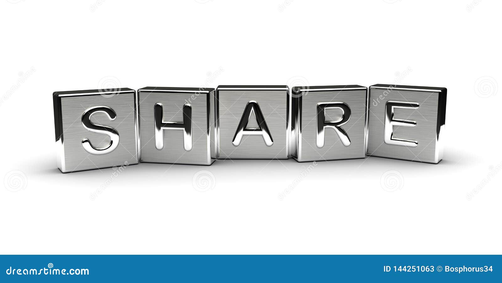 Share Text on Metal Block stock illustration. Illustration of message ...