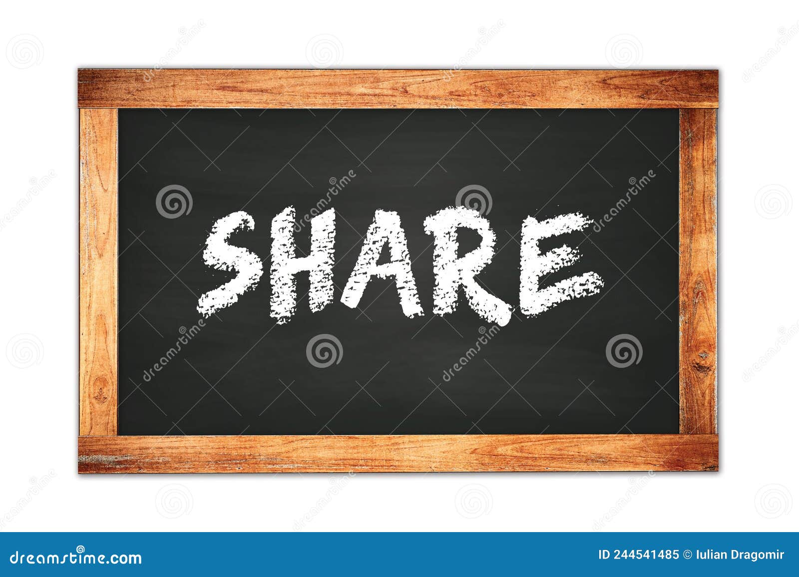 SHARE Text Written on Wooden Frame School Blackboard Stock Illustration ...