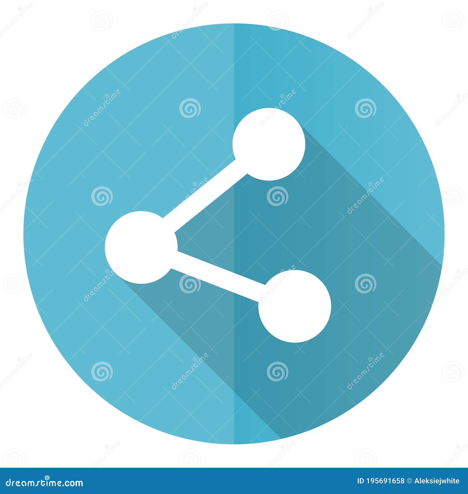 Share Vector Icon, Flat Design Blue Round Web Button Isolated on White ...