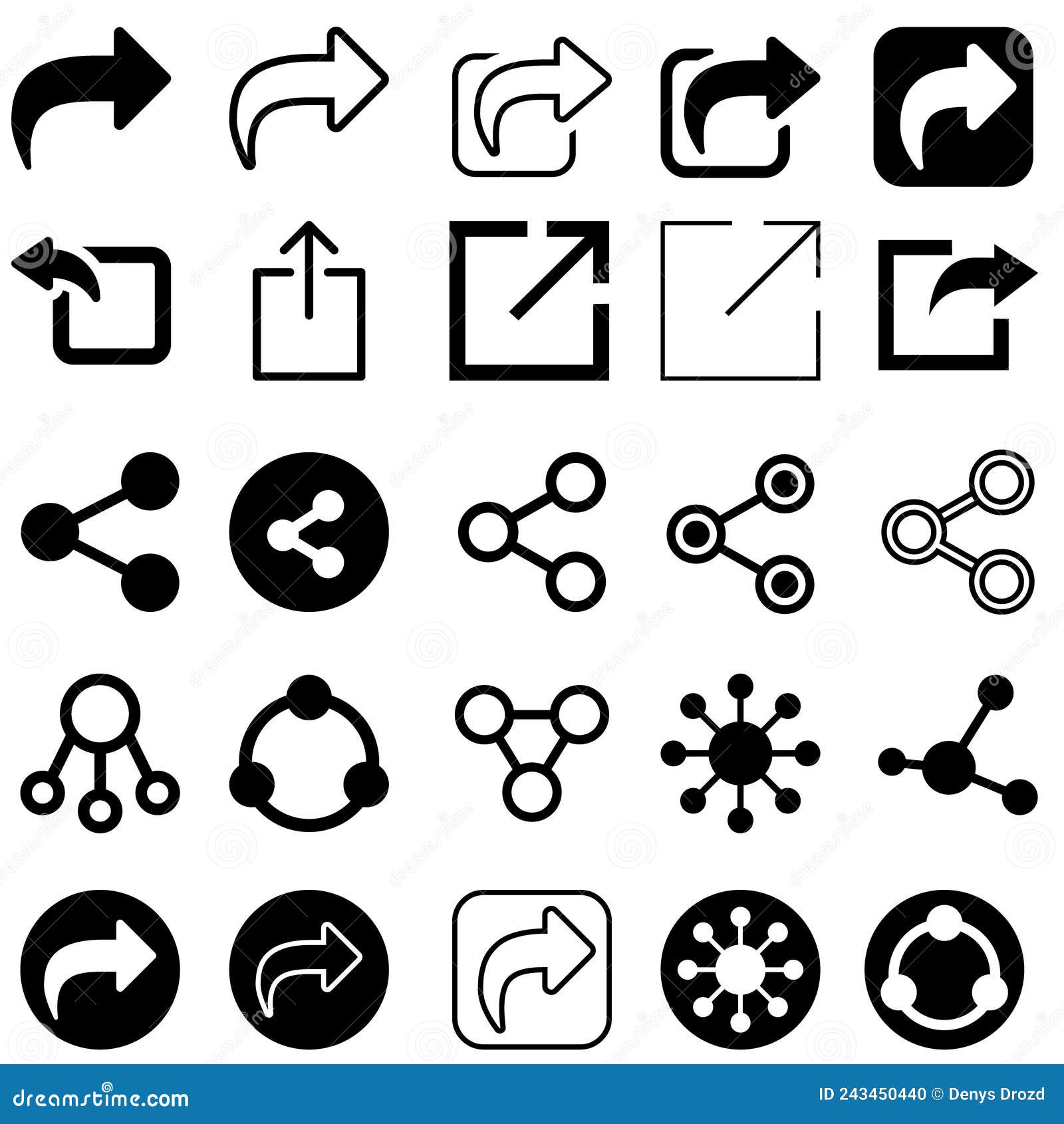 Share Vector Icon Set. Arrow Symbol. Button Connection Illustration ...
