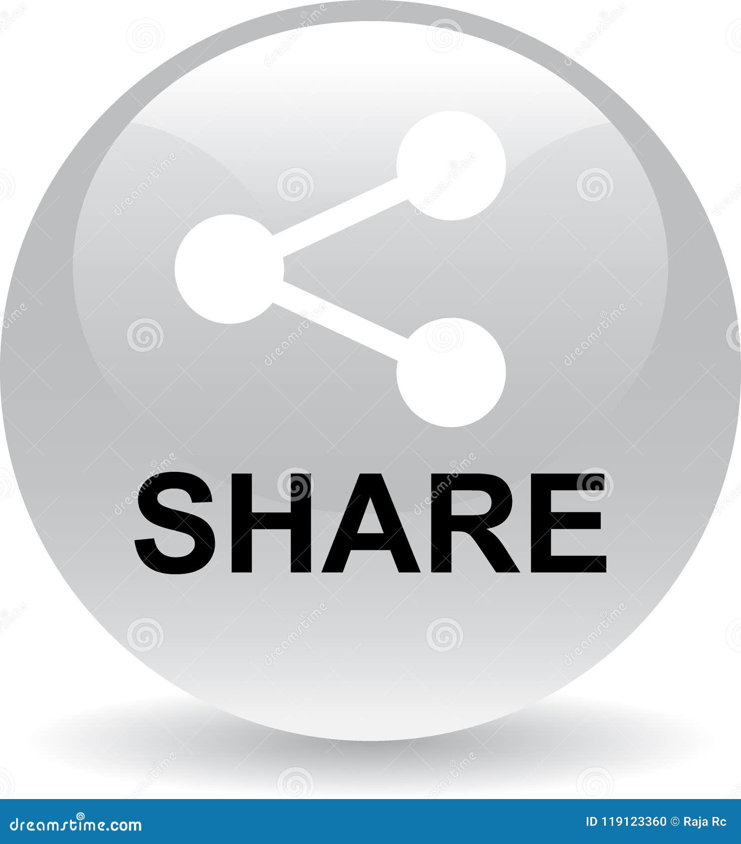 Share web button icon stock vector. Illustration of button - 119123360