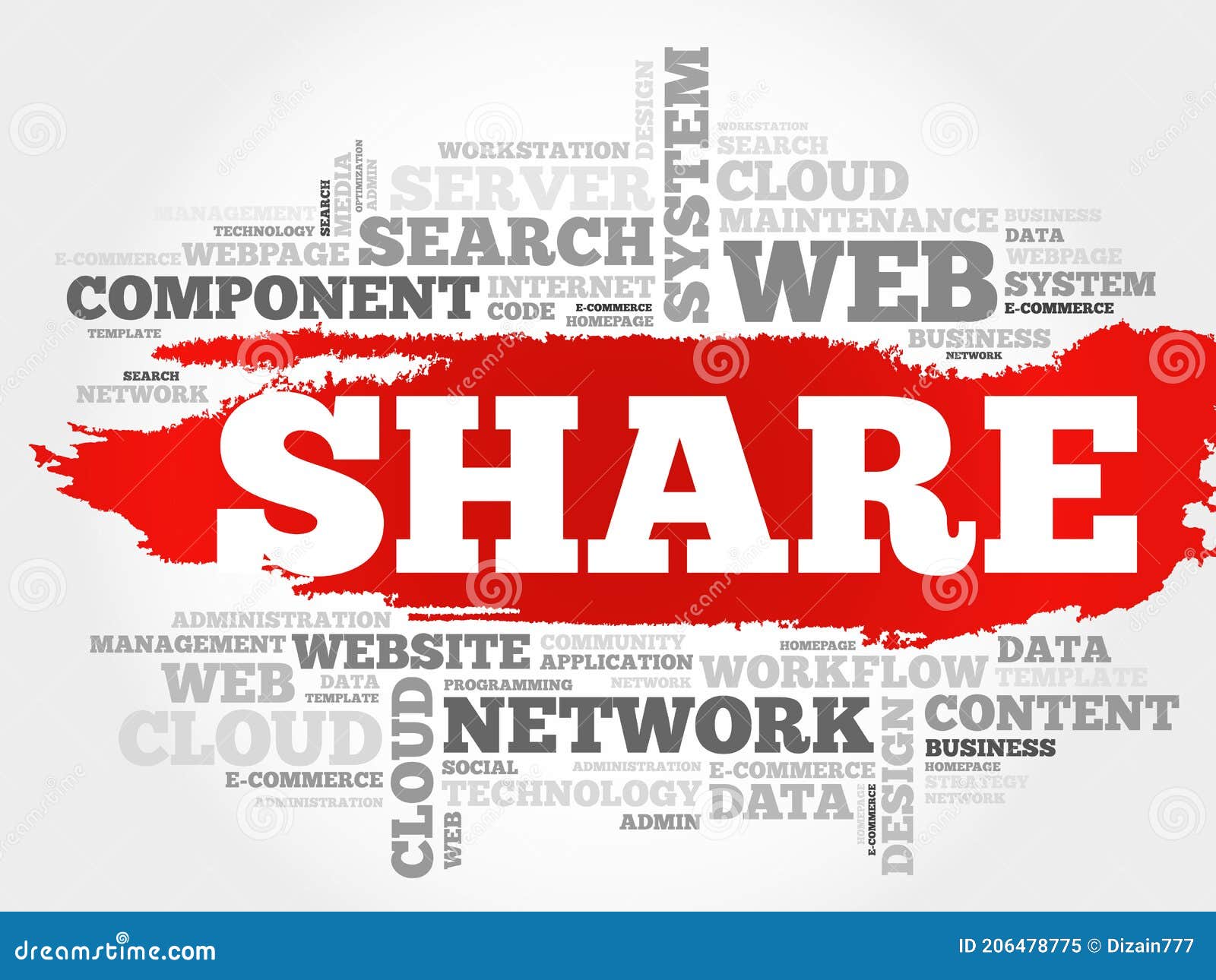 Share word cloud stock illustration. Illustration of concept - 206478775