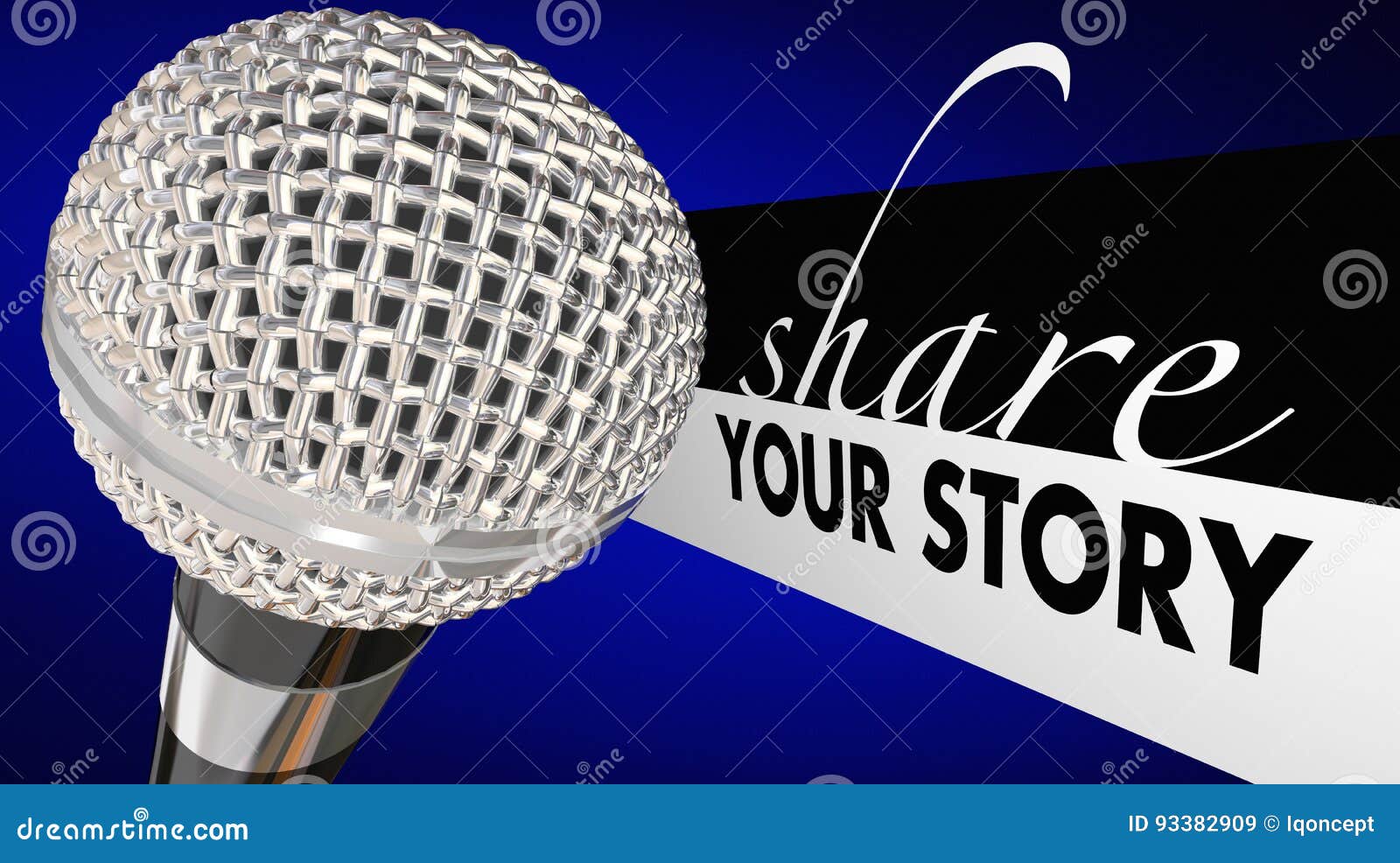 Share Your Story Microphone Speaker Tell Perspective Stock Illustration ...