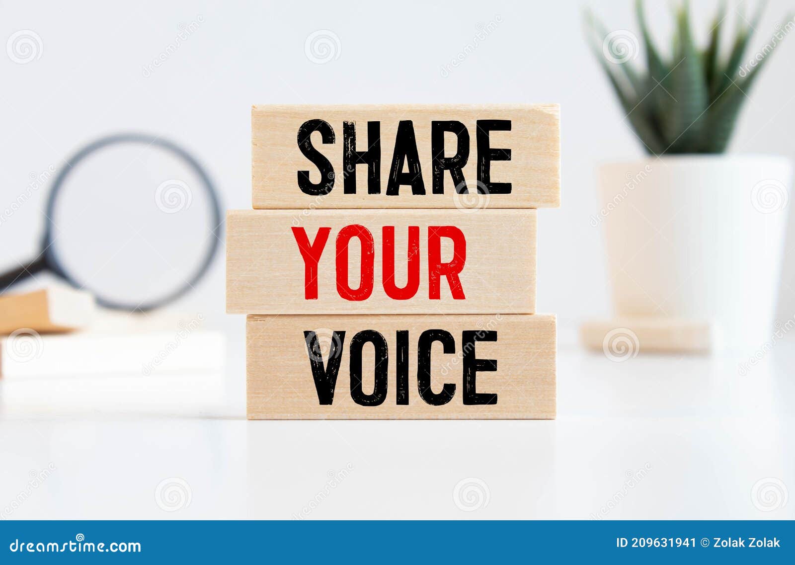 Share Your Voice Text on a Wooden Cubes Stock Image - Image of sharing ...