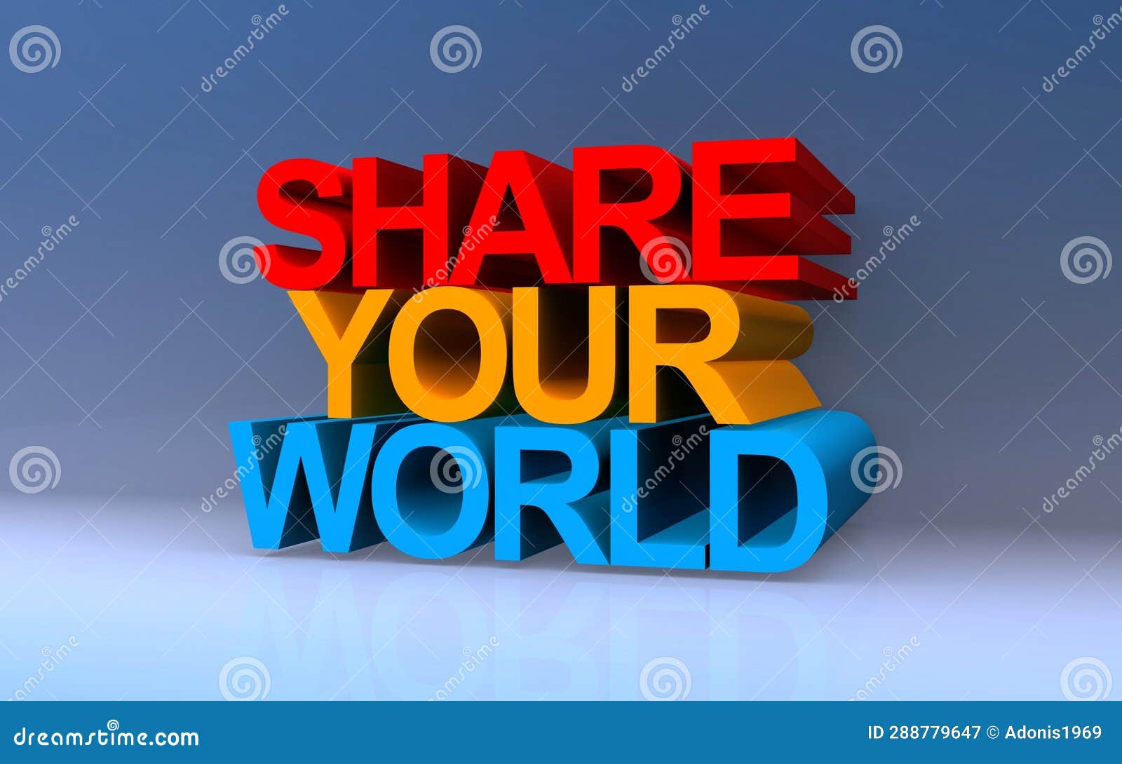Share your world on blue stock illustration. Illustration of express ...
