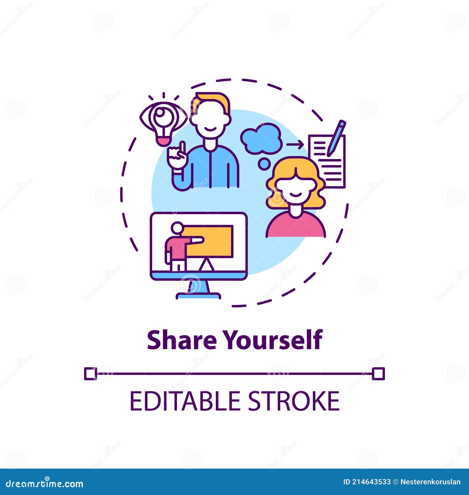 Share Yourself Concept Icon Stock Vector - Illustration of education ...