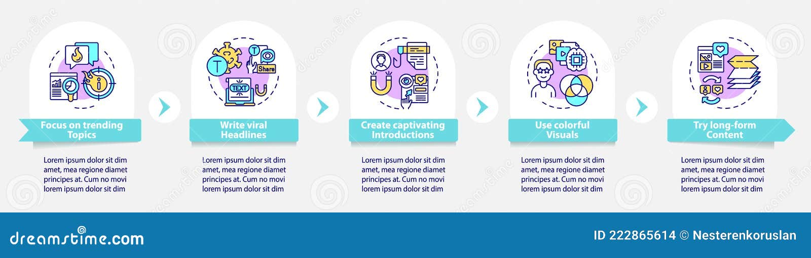 Shareable Content Creation Vector Infographic Template Stock Vector ...