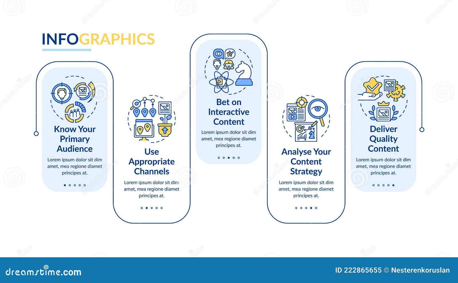 Shareable Content Techniques Vector Infographic Template Stock Vector ...