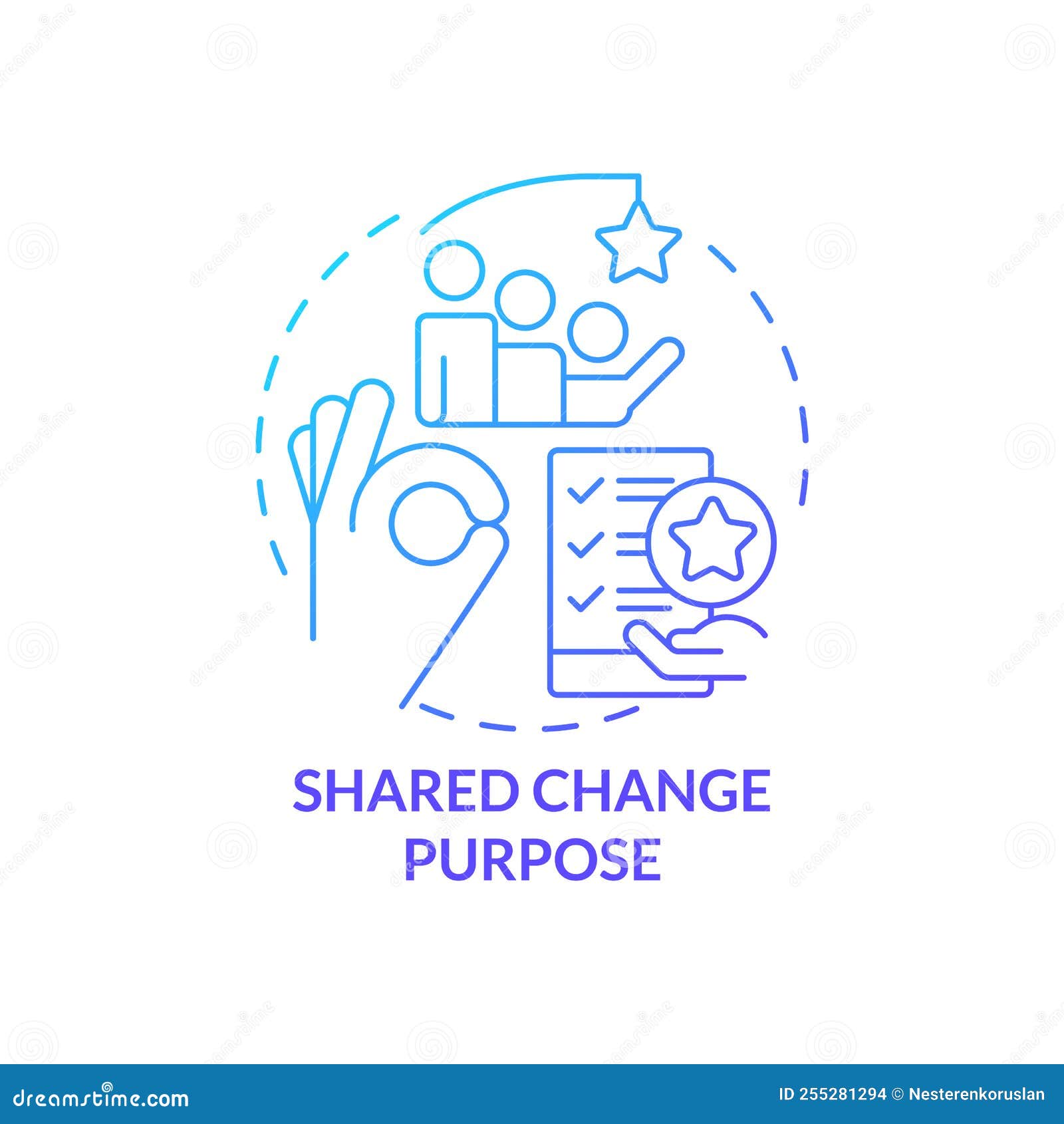 Shared Change Purpose Blue Gradient Concept Icon Stock Vector ...