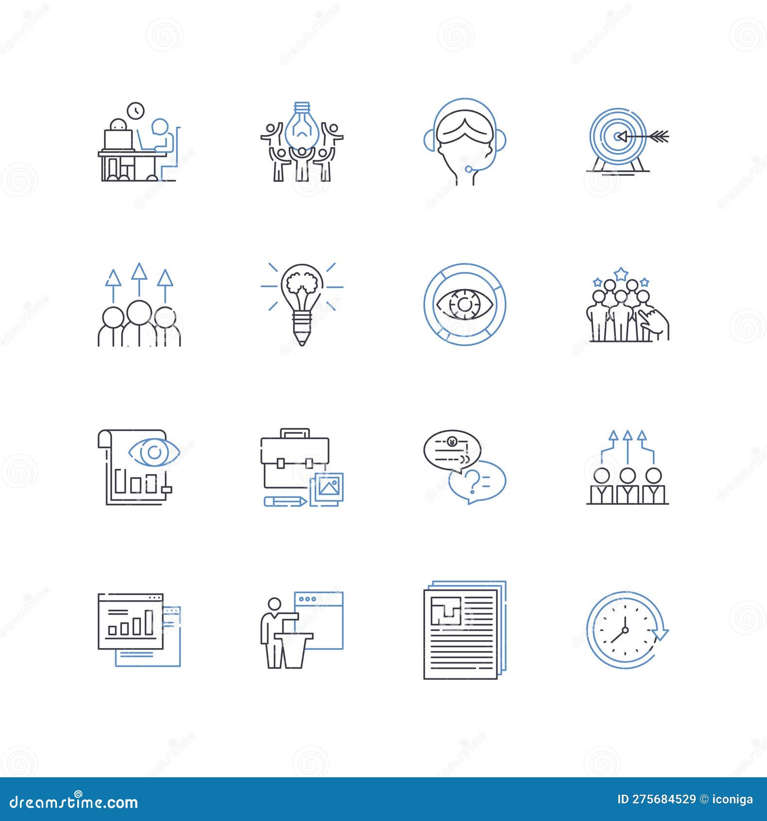 Shared Collaboration Line Icons Collection. Cooperation, Synergy ...