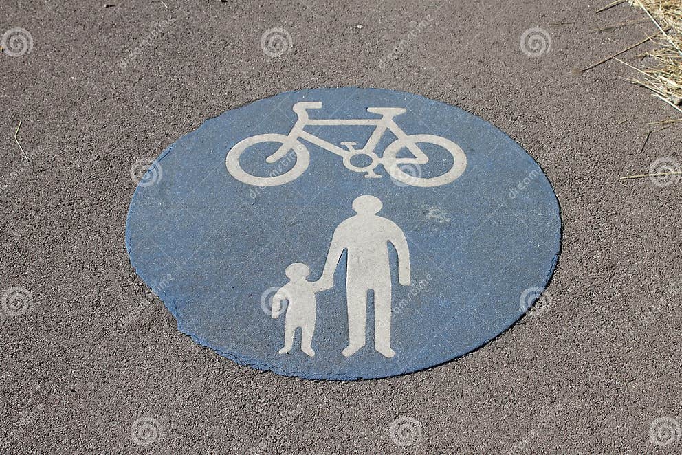 Shared Cycle and Pedestrian Path Sign Stock Image - Image of footpath ...