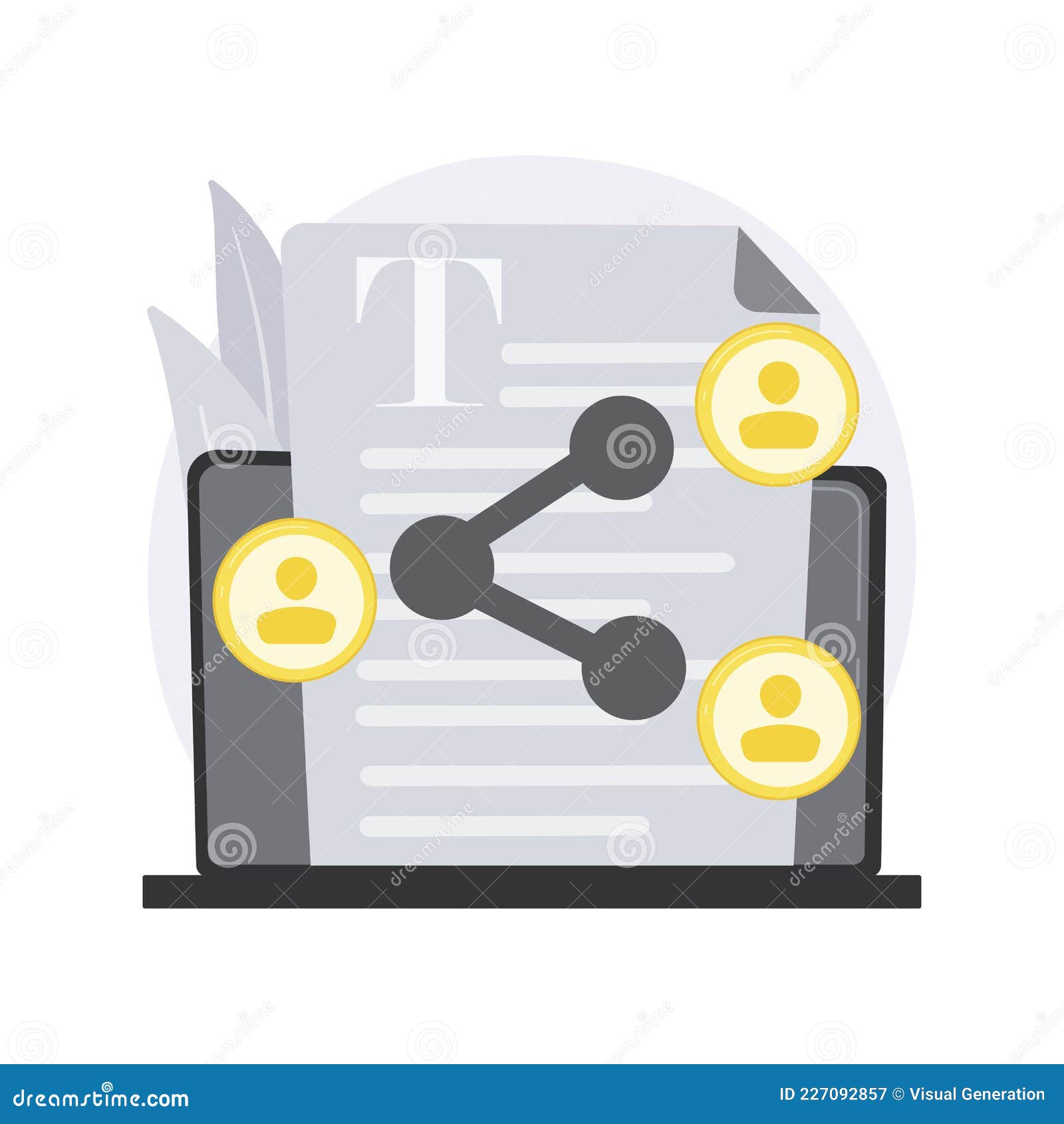 Shared Document Abstract Concept Vector Illustration. Stock Vector ...