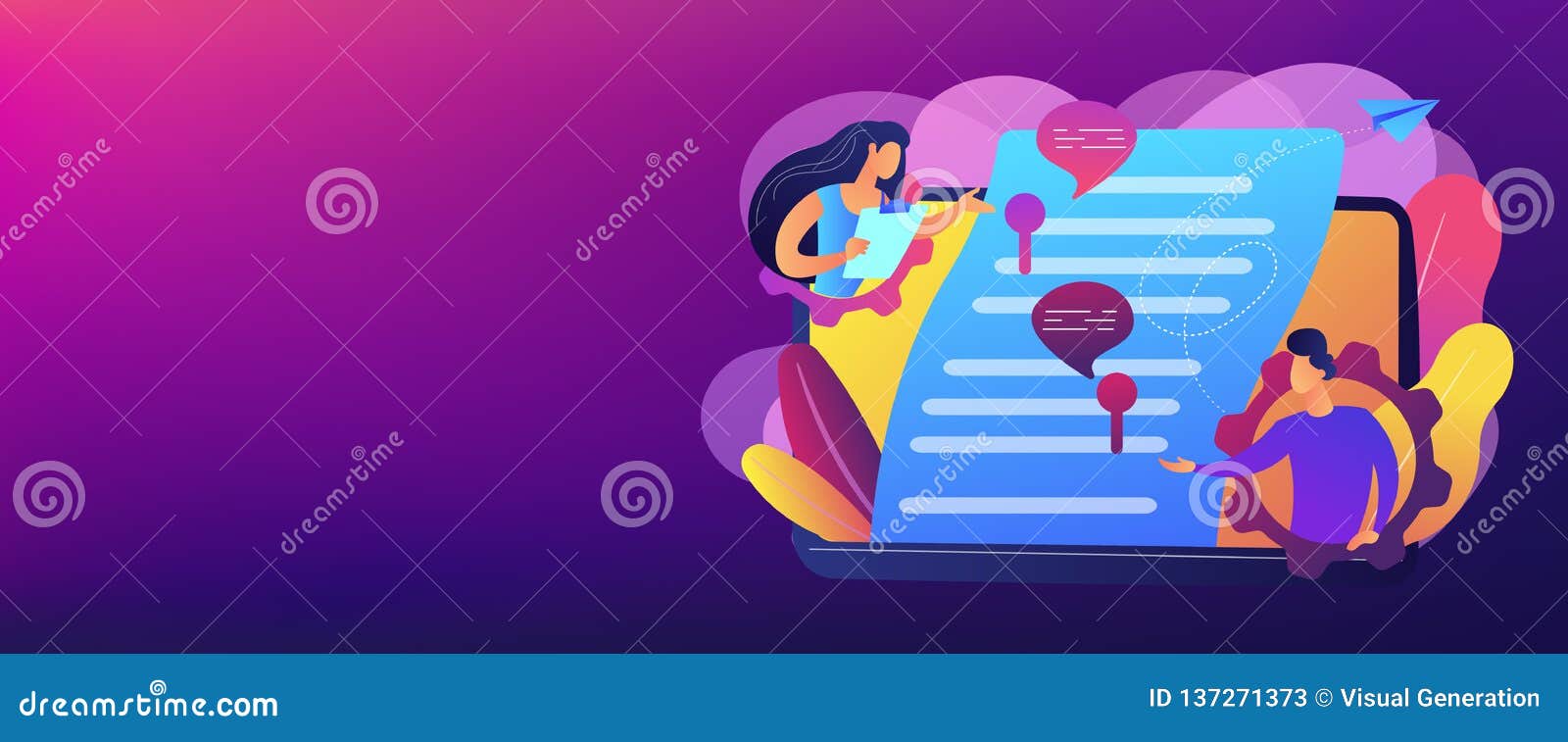 Shared Document Concept Banner Header. Stock Vector - Illustration of ...