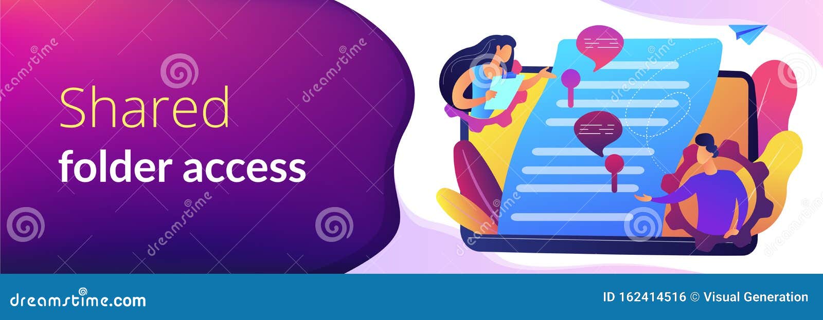 Shared Document Concept Banner Header. Stock Vector - Illustration of ...