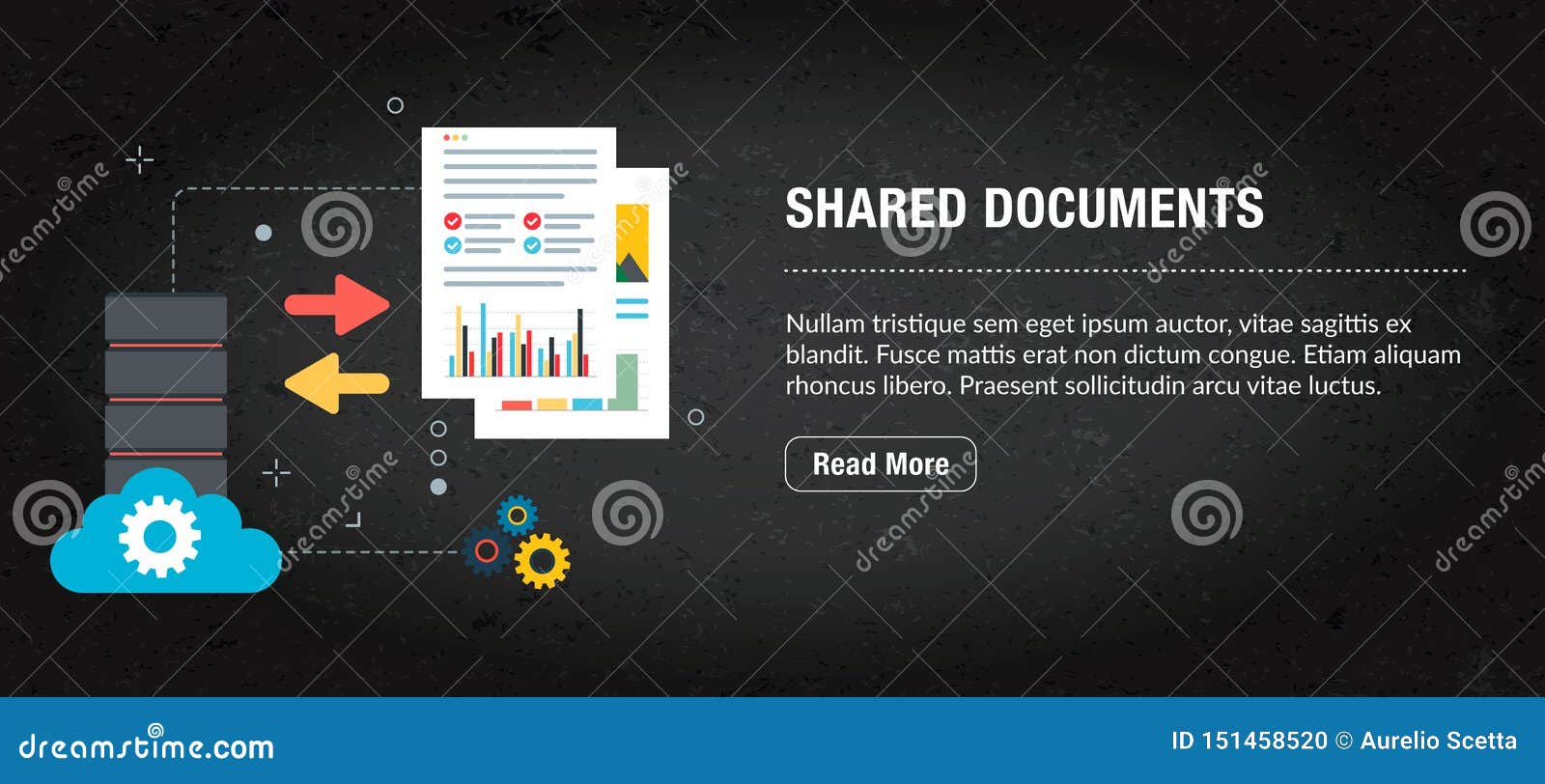 Shared Documents Banner Internet with Icons in Vector Stock Vector ...