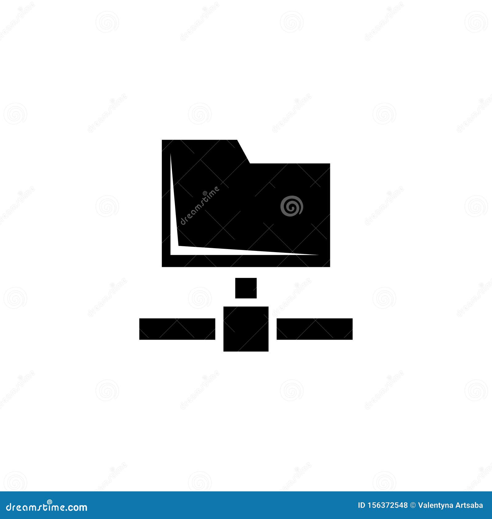 Shared Folder, Data Network Flat Vector Icon Stock Illustration ...