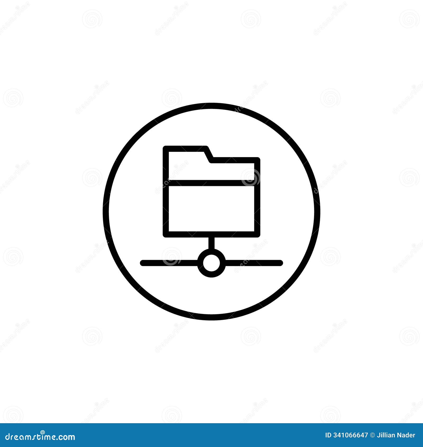 Shared Folder Icon Thin Vector Set Stock Illustration - Illustration of ...