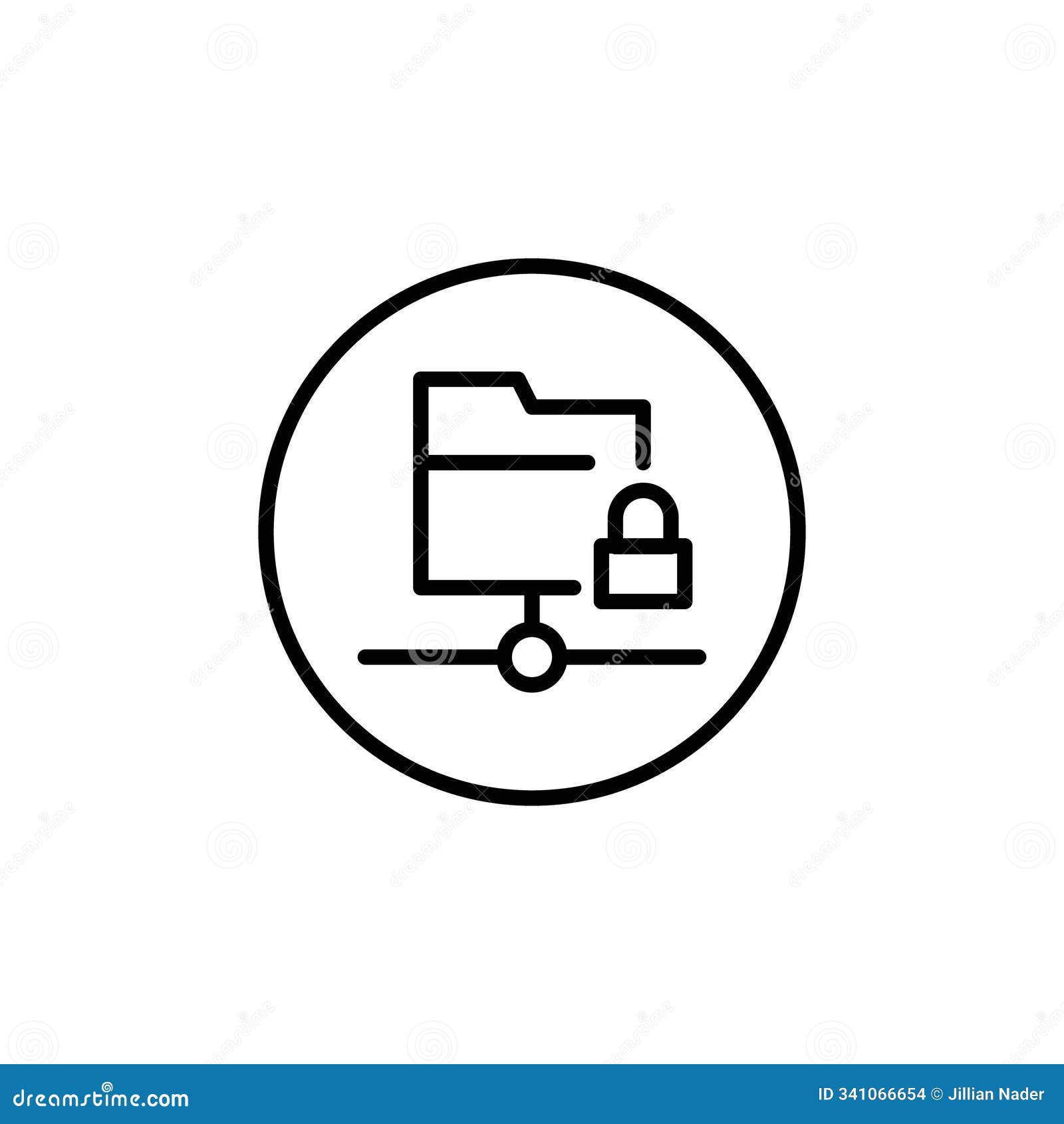 Shared Folder Lock Icon Thin Vector Set Stock Illustration ...