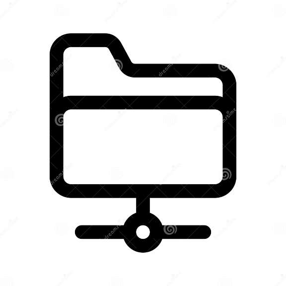 Shared Folder, Network Folder Icon Design, Premium Vector Stock Vector - Illustration of thin ...