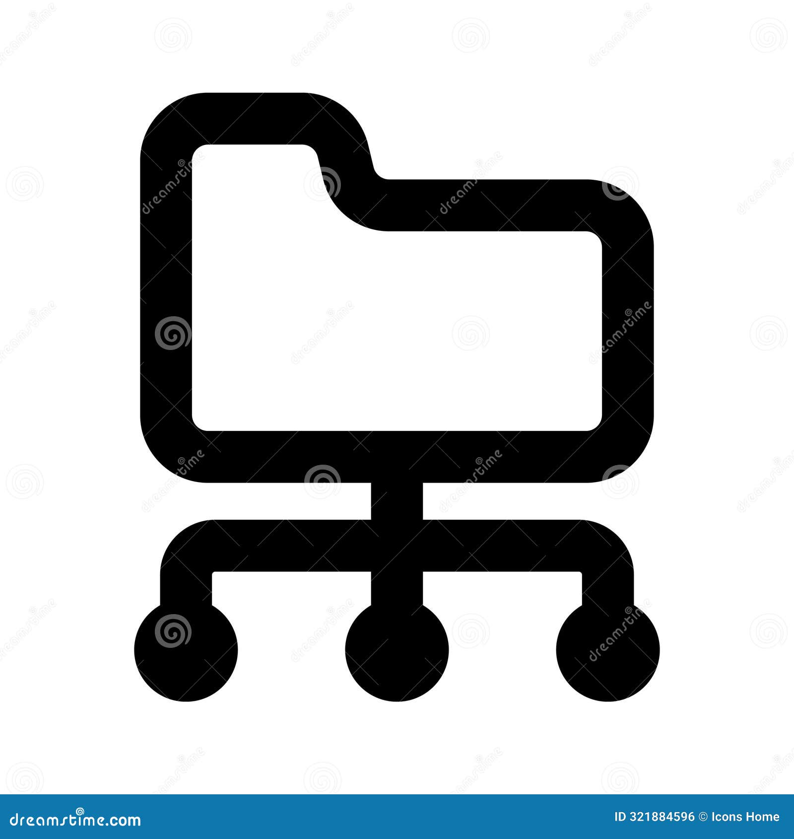 Shared Folder, Network Folder Icon Design, Premium Vector Stock Vector - Illustration of black ...