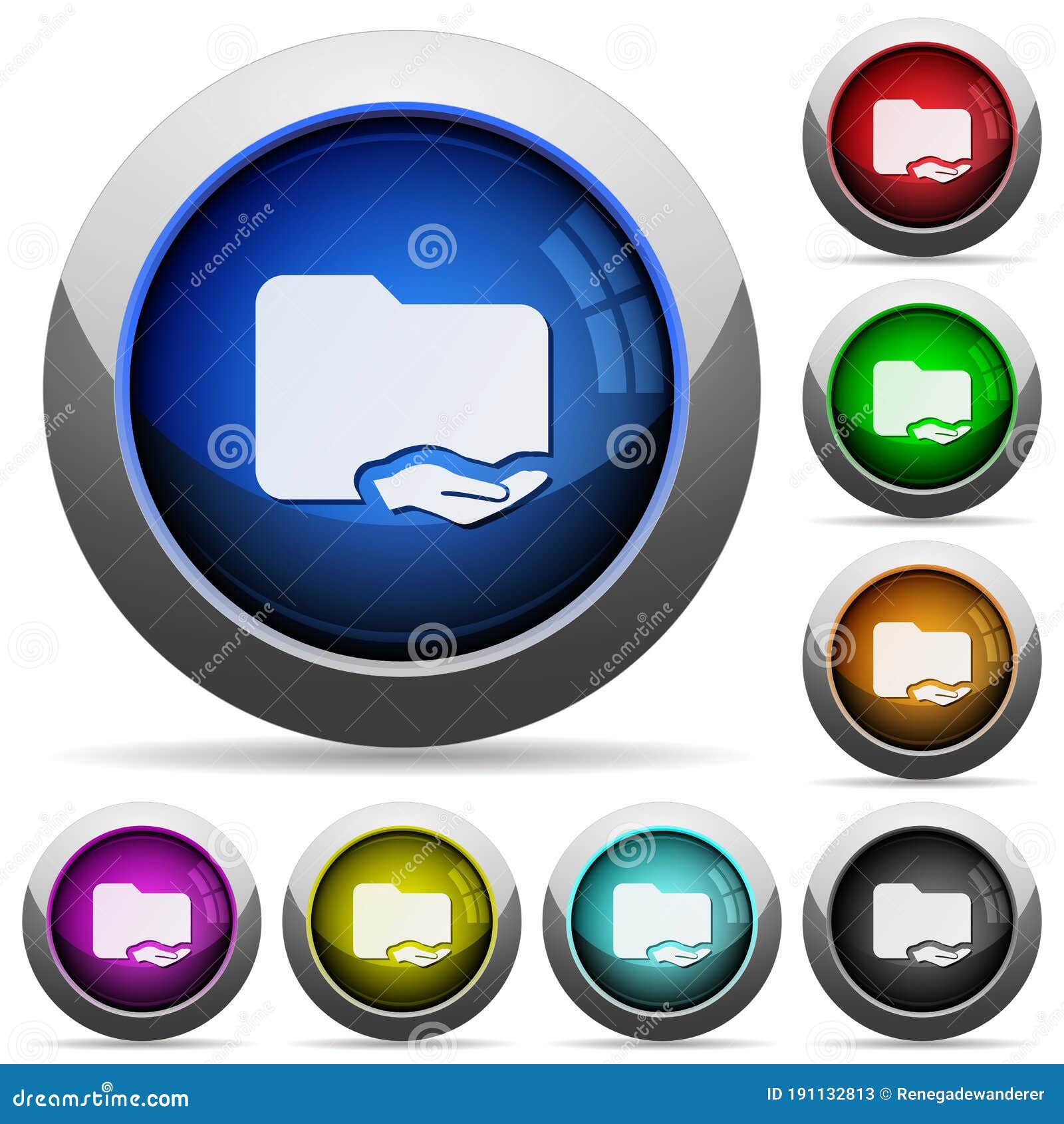Shared Folder Round Glossy Buttons Stock Vector - Illustration of ...