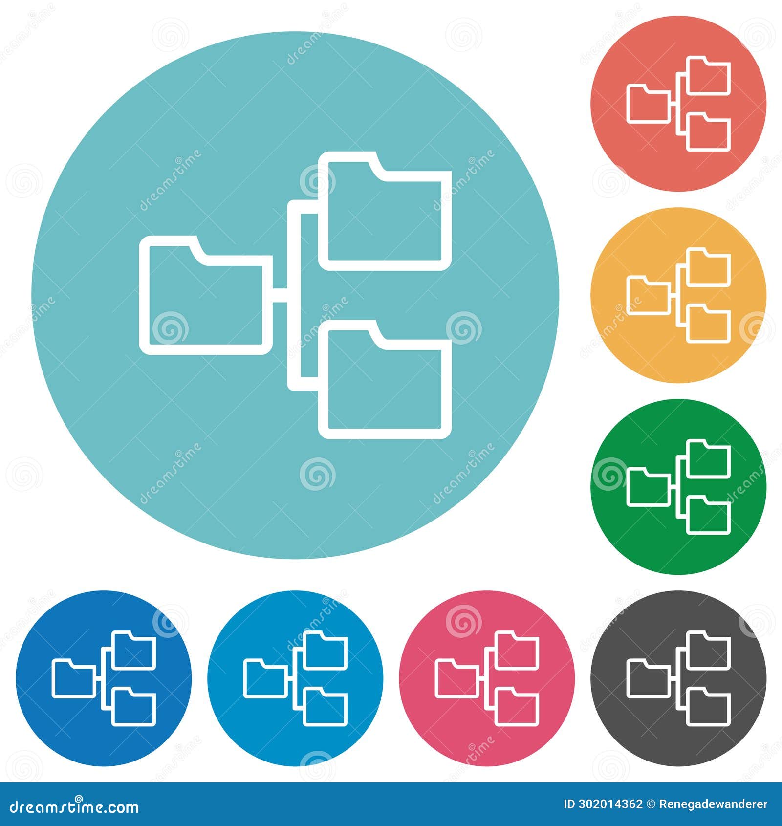 Flat Shared Folder Logo And Visiting Card Template. Busienss Concept ...