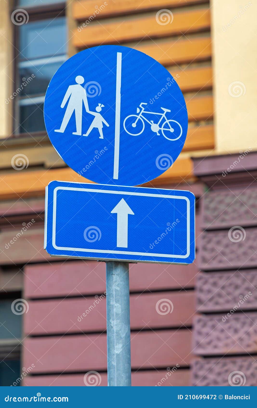 Shared Lane Sign stock photo. Image of bicycles, balkans - 210699472